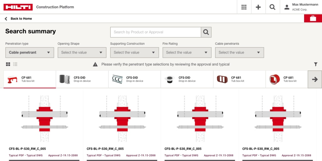 Firestop Selector - Hilti GB